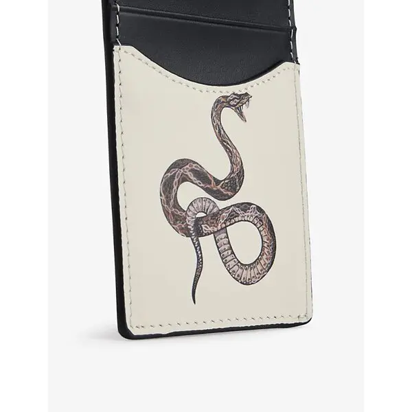 DUKE + DEXTER Snake Printed Leather Card Holder - Multi