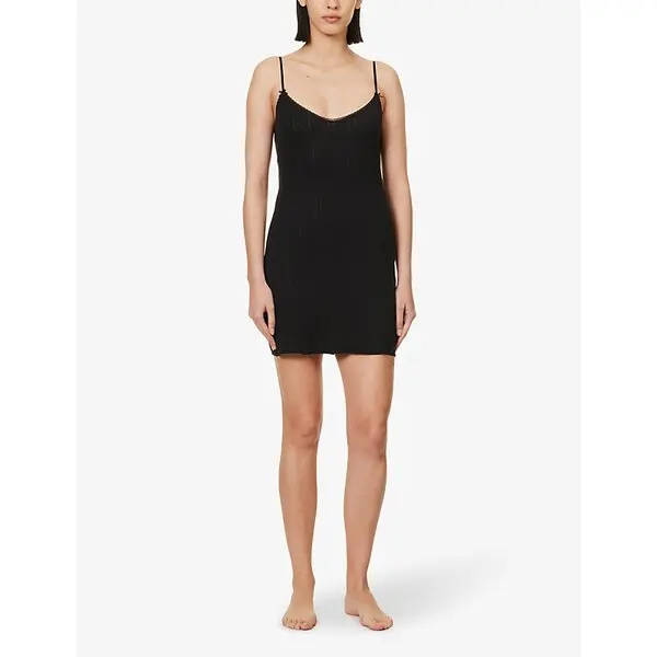 COU COU French-lace Sleeveless Cotton Mini Dress