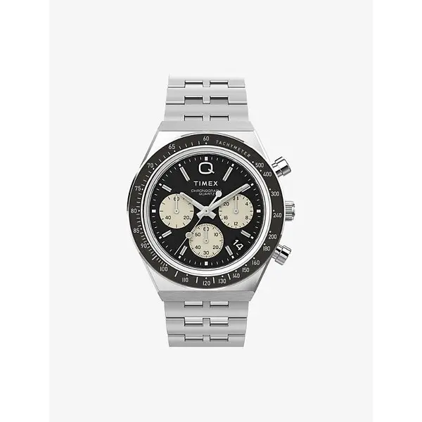 TIMEX Tw2v42600 Q Diver Chronograph 40mm Stainless-steel Quartz Analog Watch - Black