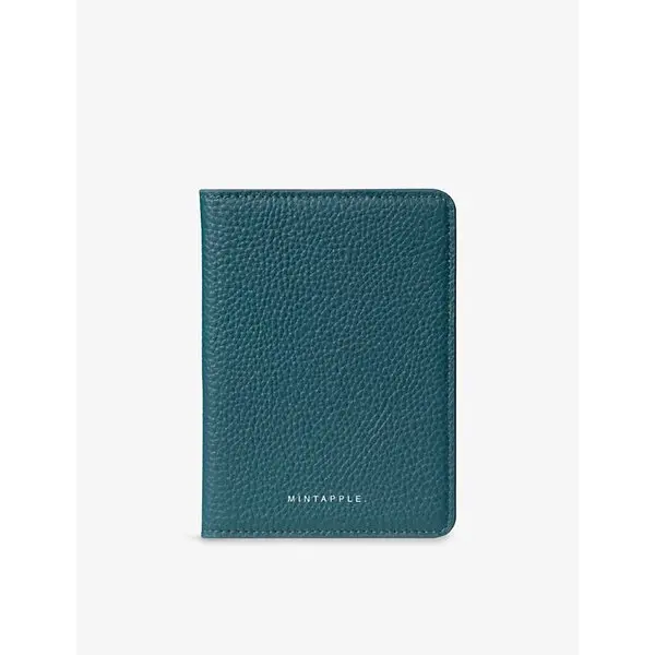 MINTAPPLE Top Grain Leather Passport Cover - Teal