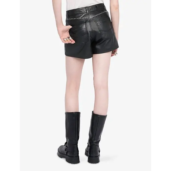 Zadig&Voltaire Siddyl Stud-embellished Leather Shorts