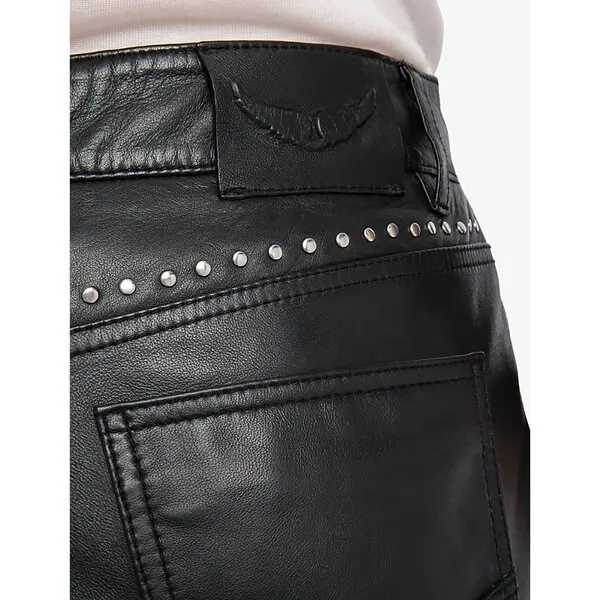 Zadig&Voltaire Siddyl Stud-embellished Leather Shorts