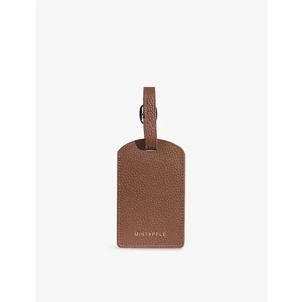 MINTAPPLE Top Grain Leather Luggage Tag - Brown