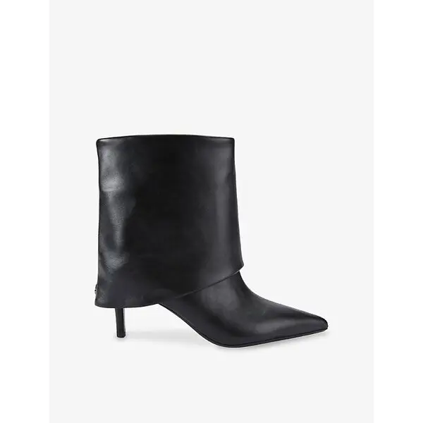 Kurt Geiger Faux-leather Fold-over Ankle Boots - Black