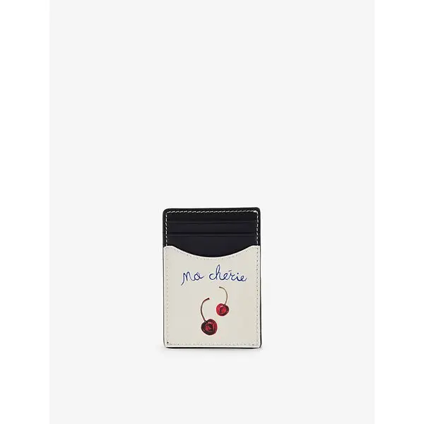 DUKE + DEXTER Cherry Printed Leather Card Holder - Multi