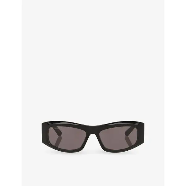 Balenciaga Rectangle-frame Acetate Sunglasses - Black
