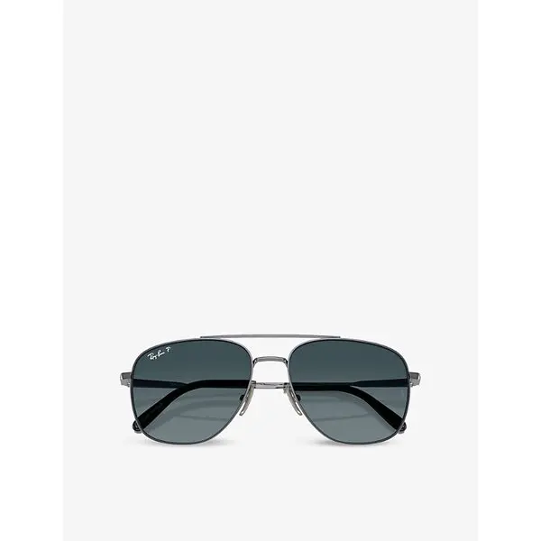 Ray-ban Square Frame Titanium Sunglasses - Silver