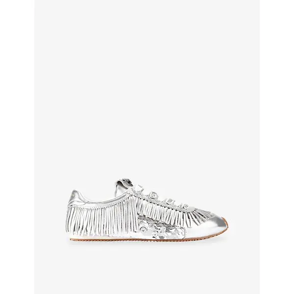 Kurt Geiger Islington Fringed Leather Trainers