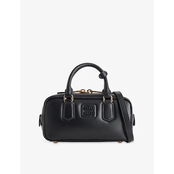 Miu Miu Arcadie Leather Top Handle Bag - Nero