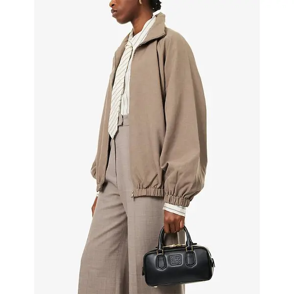 Miu Miu Arcadie Leather Top Handle Bag - Nero