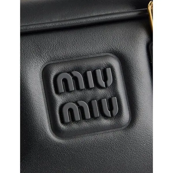 Miu Miu Arcadie Leather Top Handle Bag - Nero