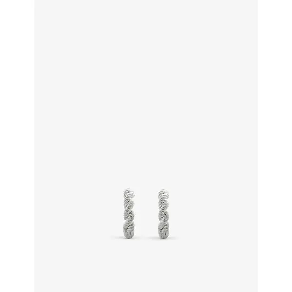 Monica Vinader Sterling Rope Twist Huggie Earrings