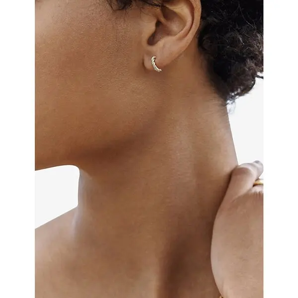 Monica Vinader Sterling Rope Twist Huggie Earrings