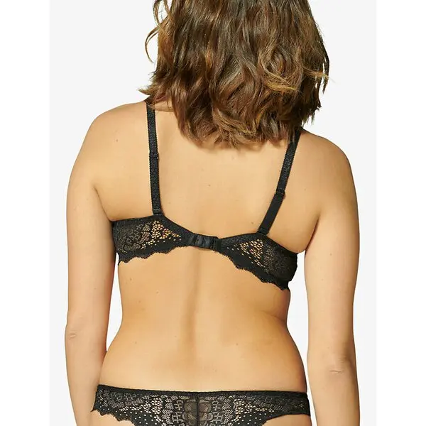 Simone Perele Caresse 3d Spacer And Stretch-lace Underwired Plunge Bra - Black