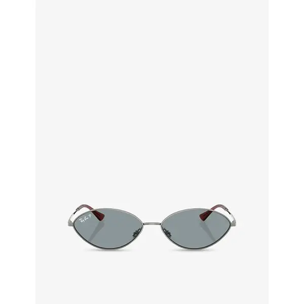 Ray-ban Rb3757 Kai Oval-frame Metal Sunglasses - Silver