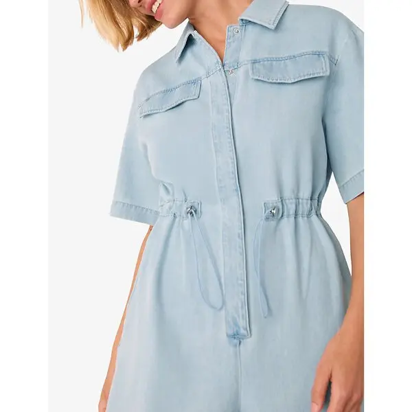 Whistles Drawstring Waist Short Sleeve Jumpsuit