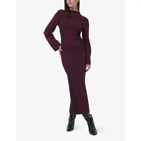 LEEM Jacquard Slim-fit Knitted Pencil Skirt