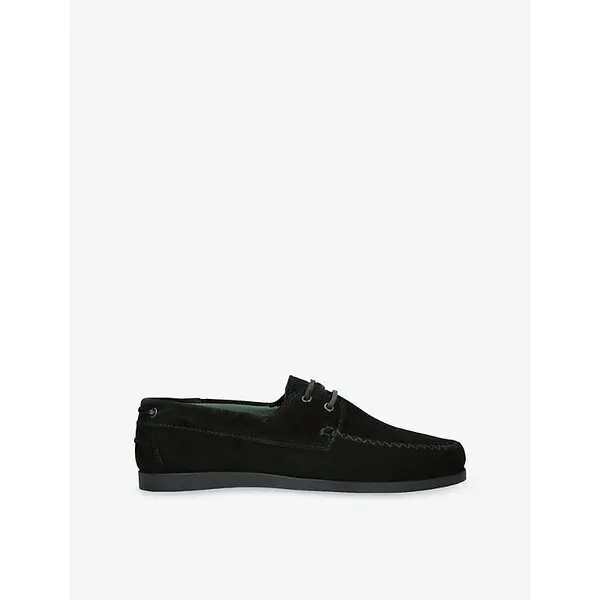 VINNY'S Boatman Suede Lace-up Boat Shoes