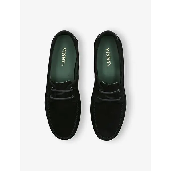 VINNY'S Boatman Suede Lace-up Boat Shoes