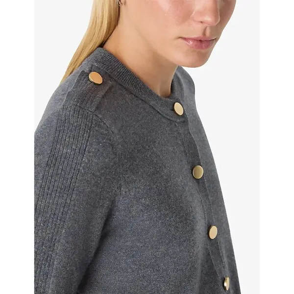Whistles Round-neck Knitted Wool Cardigan