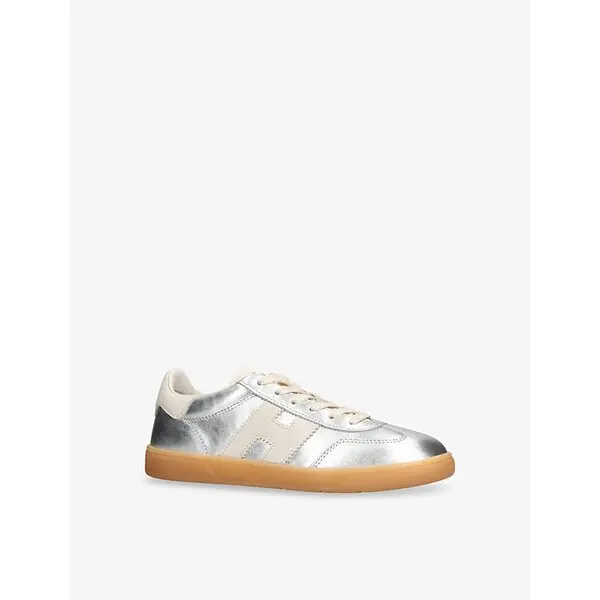 Hogan Metallic-leather Low-top Trainers - Silver Com