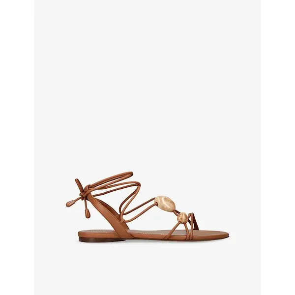 Zimmermann Gleam Leather Sandals - Brown