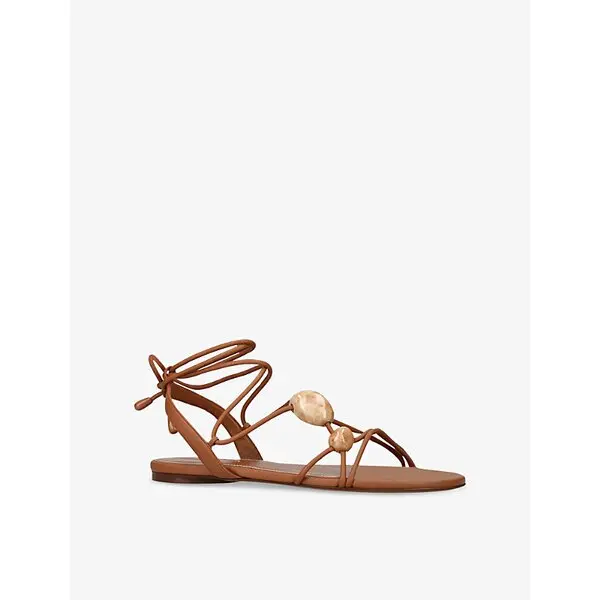 Zimmermann Gleam Leather Sandals - Brown