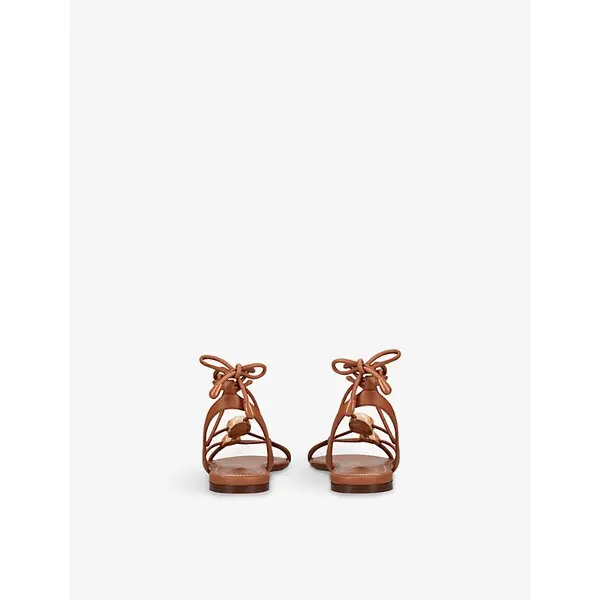 Zimmermann Gleam Leather Sandals - Brown