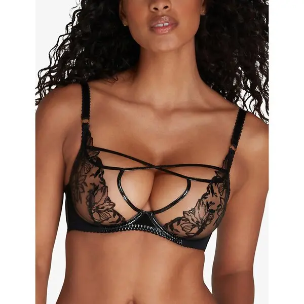 Agent Provocateur Ozella Plunge Underwired Stretch-mesh Bra