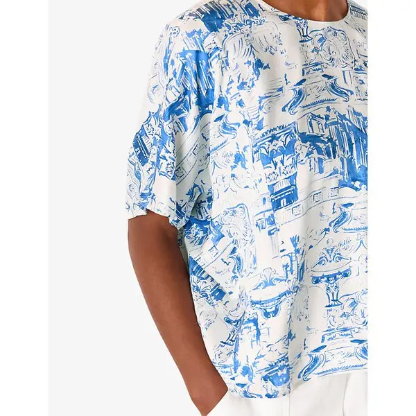 Whistles Rome Print Regular-fit Woven Blouse