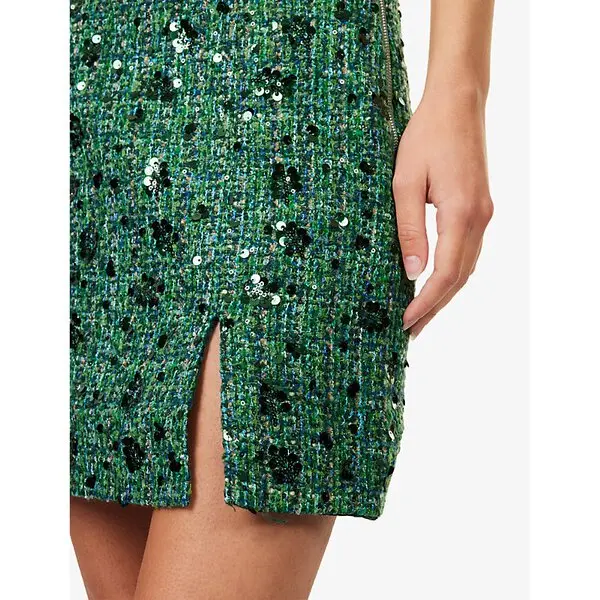 AMY LYNN Tina Bouclé Sequin Mini Skirt