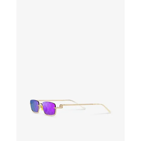 Gucci Rectangle-frame Metal Sunglasses
