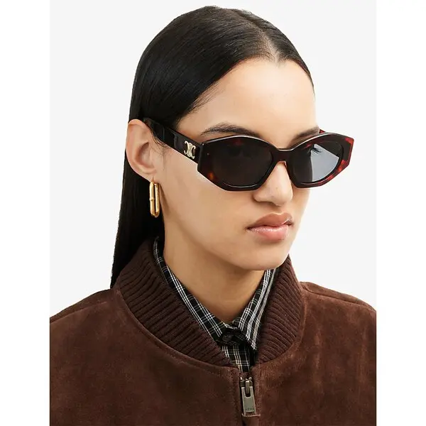 Celine Oval-frame Acetate Sunglasses