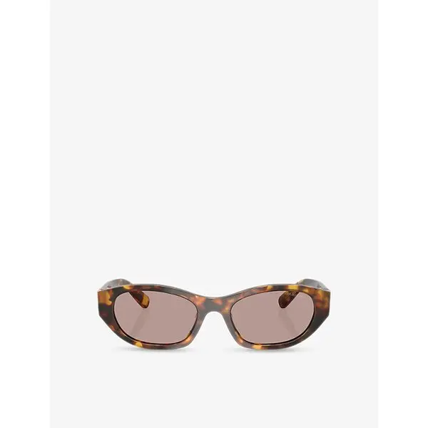 Miu Miu Acetate Irregular Frame Sunglasses - Brown