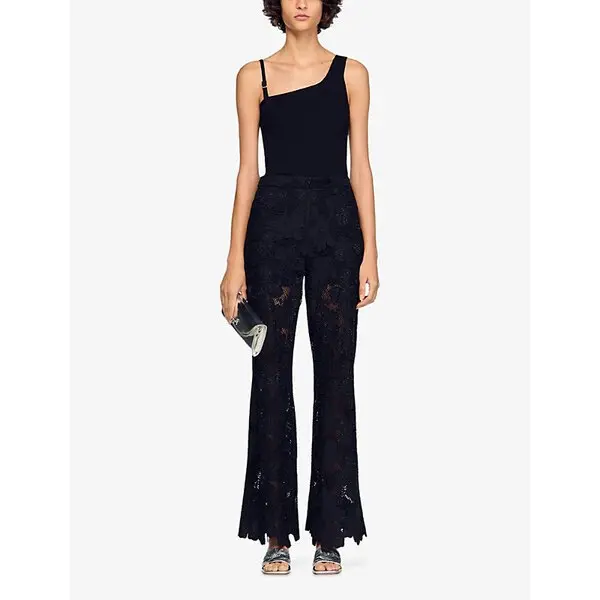 Sandro Asymmetric Slim-fit Stretch-knit Jumper
