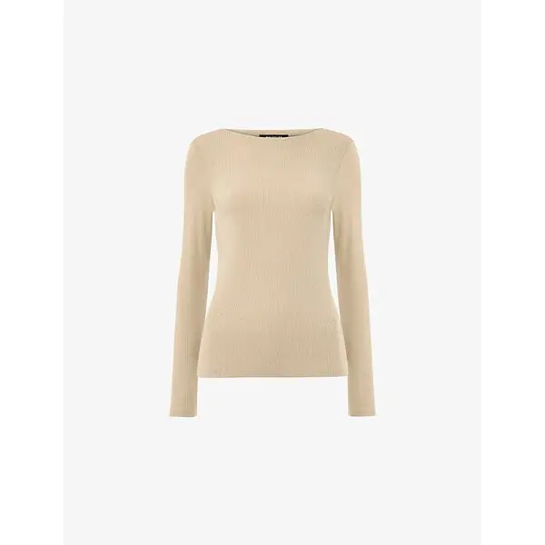 Whistles Boat-neck Stretch-knit Top