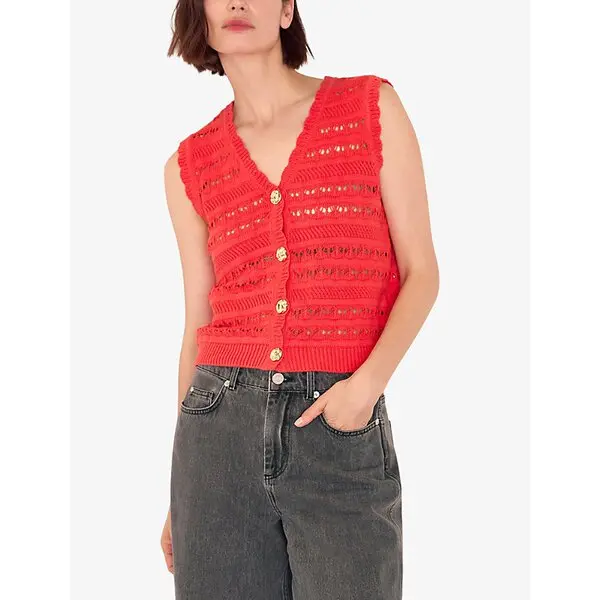 Whistles Pointelle V-neck Cotton Tank Top