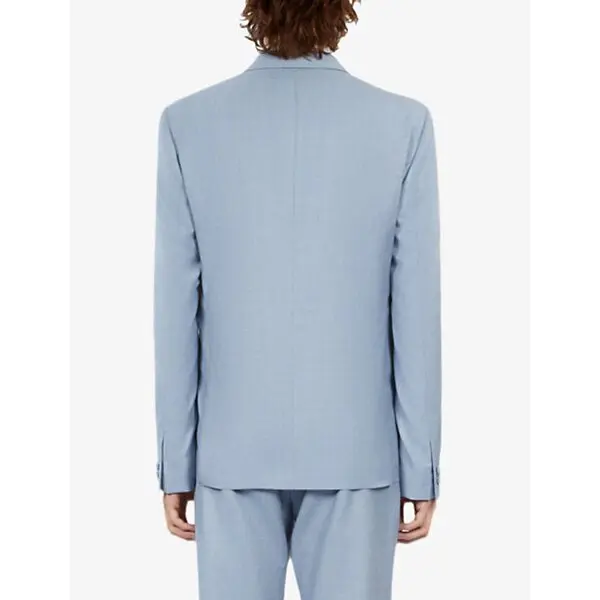 The Kooples Single-breasted Notch-lapel Wool Blazer - Blue