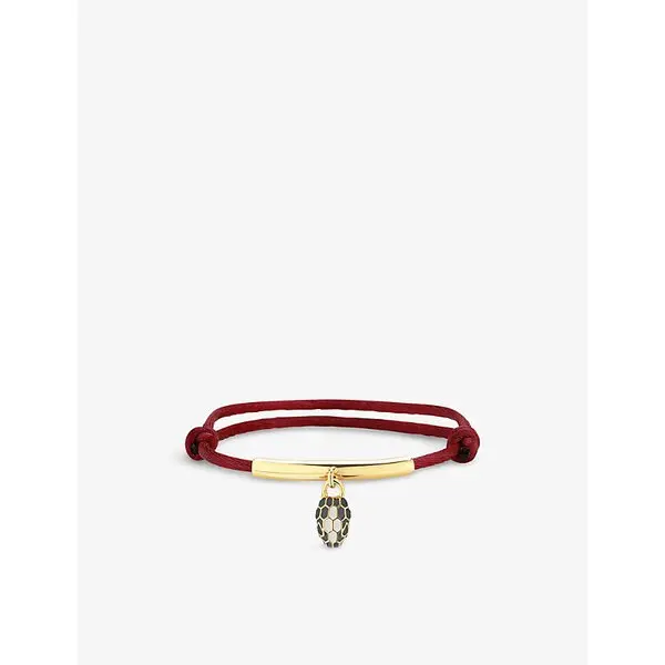 BVLGARI Serpenti Forever Gold-plated Brass, Agate And Enamel Cord Bracelet - Red