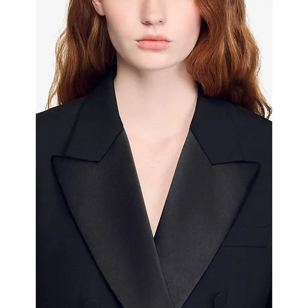 Sandro Tuxedo Double-breasted Wool-blend Jacket