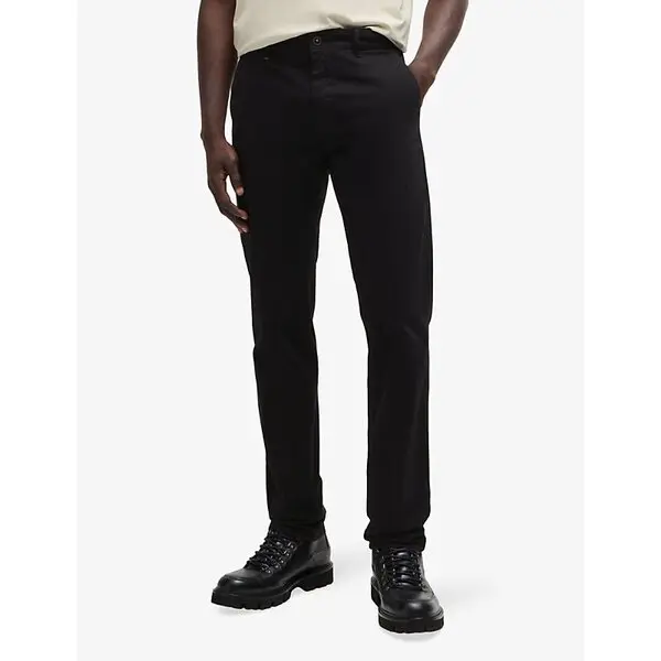 BOSS Casual Slim-fit Straight-leg Stretch-cotton Trousers - Black