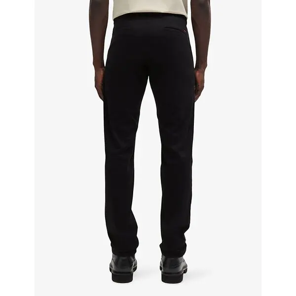 BOSS Casual Slim-fit Straight-leg Stretch-cotton Trousers - Black