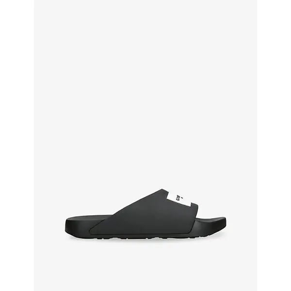 Givenchy Rubber Slides With Embossed Logo - Black