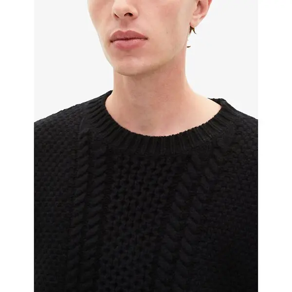 The Kooples Textured Round Neck Stretch-wool Jumper