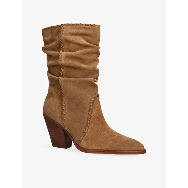 Dolce Vita Julith Suede Ankle Boots With Mid Block Heel