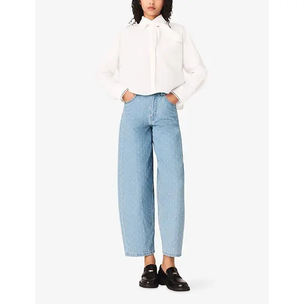 Maje Textured Balloon Leg Jeans
