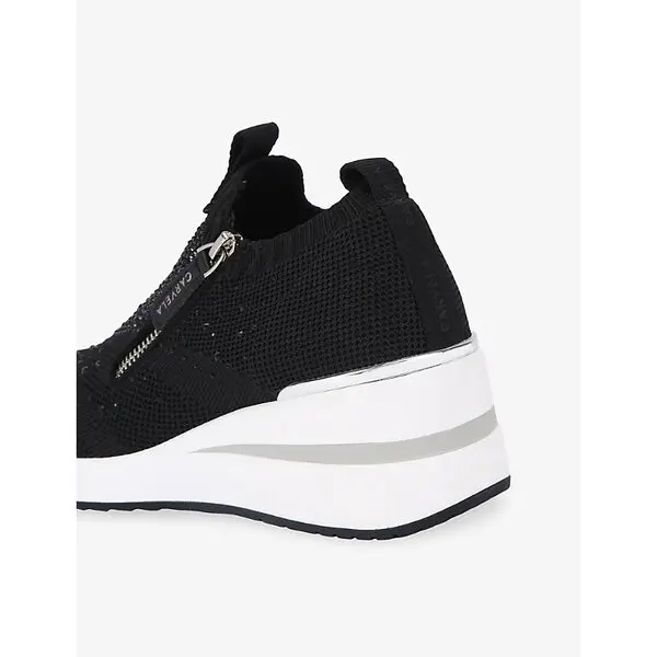 Carvela Embellished Fabric Trainers With Chunky Sole - Black