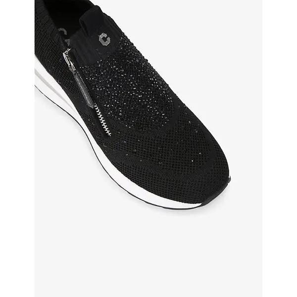 Carvela Embellished Fabric Trainers With Chunky Sole - Black