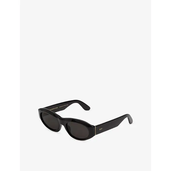 RETROSUPERFUTURE Cinema Oval-frame Acetate Sunglasses - Black