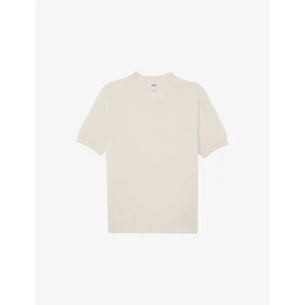 REISS Stevie Crewneck Cashmere T-shirt - Ivory
